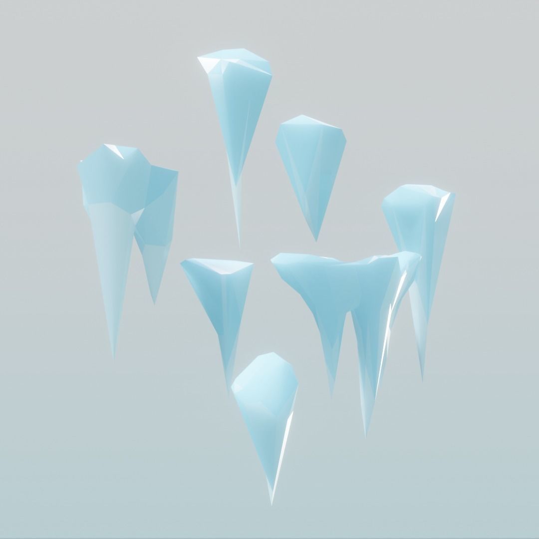 3D model Low Poly Icicles VR / AR / low-poly | CGTrader