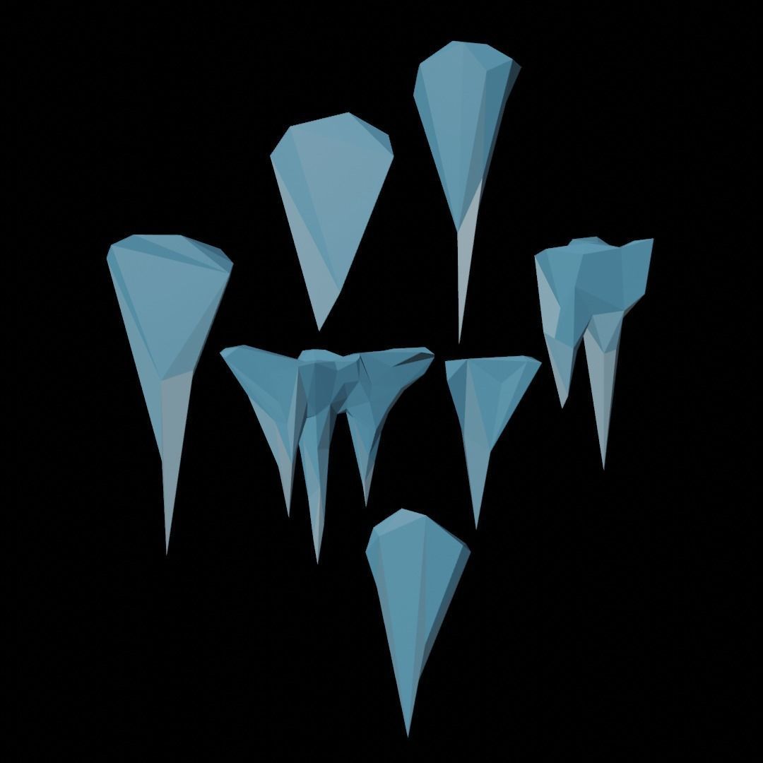 3D model Low Poly Icicles VR / AR / low-poly | CGTrader