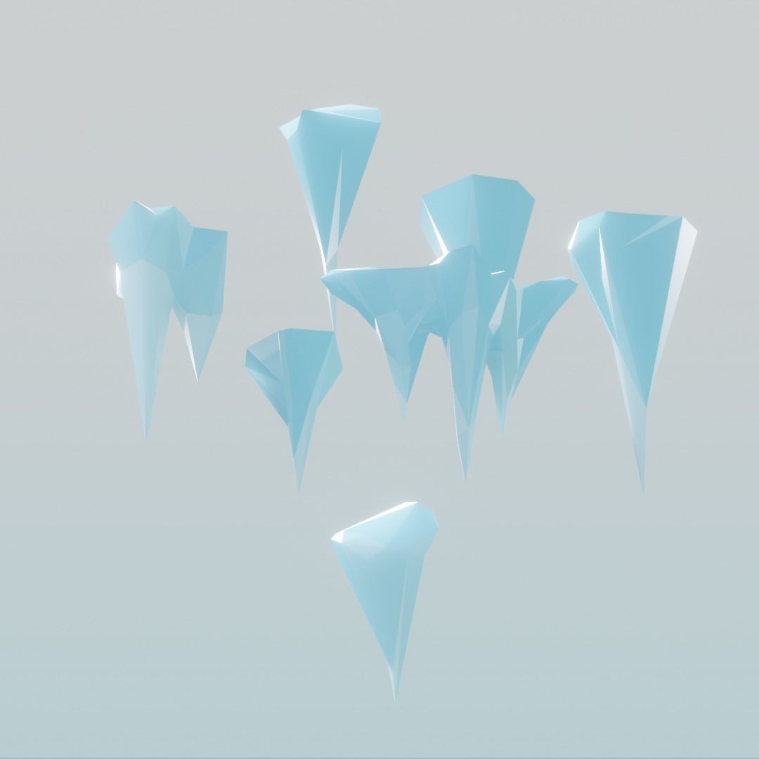 3D model Low Poly Icicles VR / AR / low-poly | CGTrader