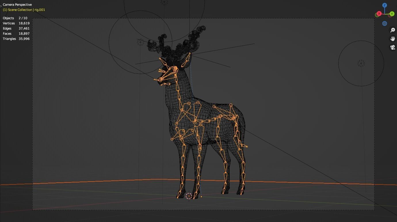 3D model Fantasy Golden Deer VR / AR / low-poly | CGTrader