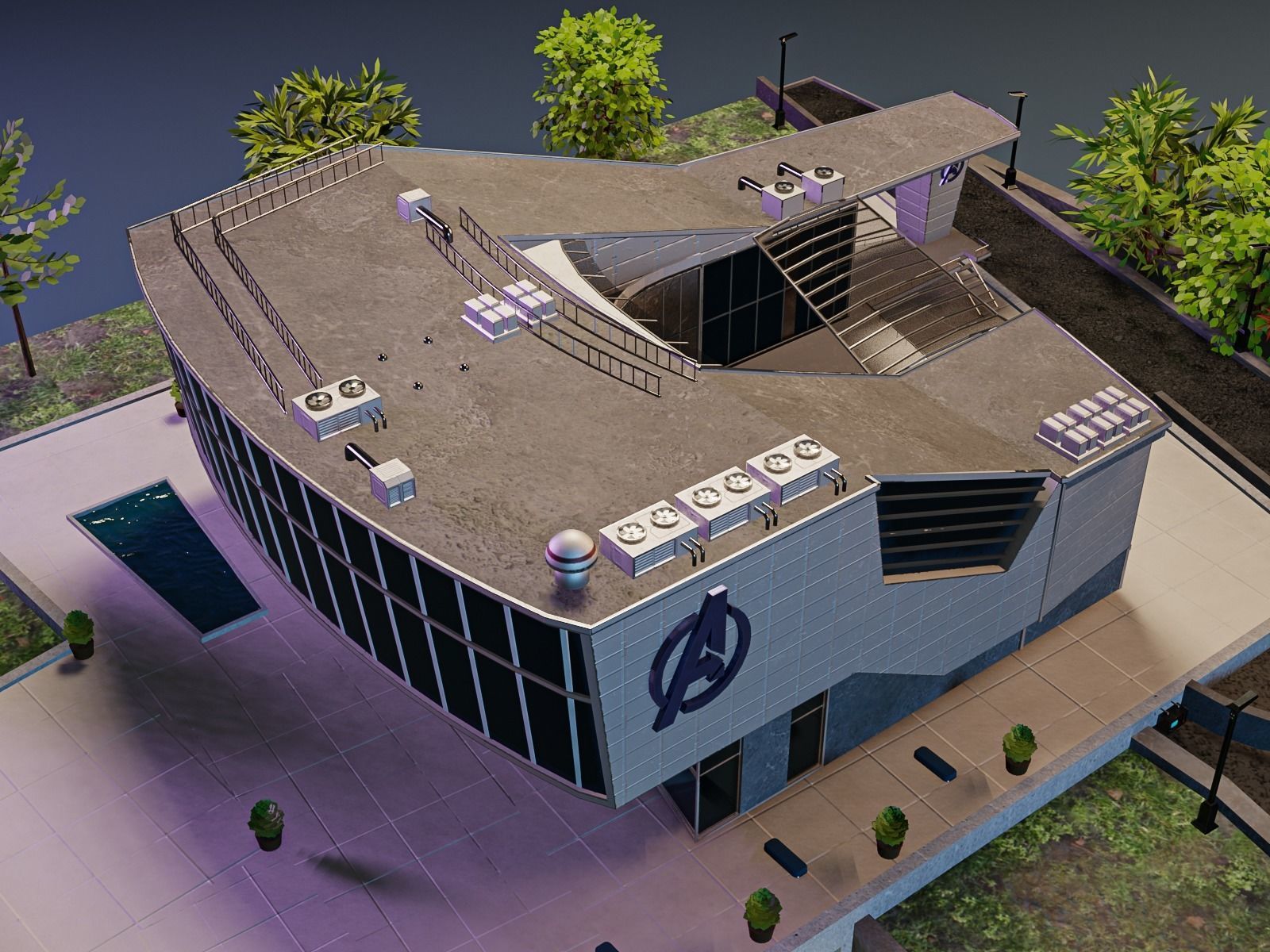 3D model Avengers HQ - Avengers VR / AR / low-poly | CGTrader