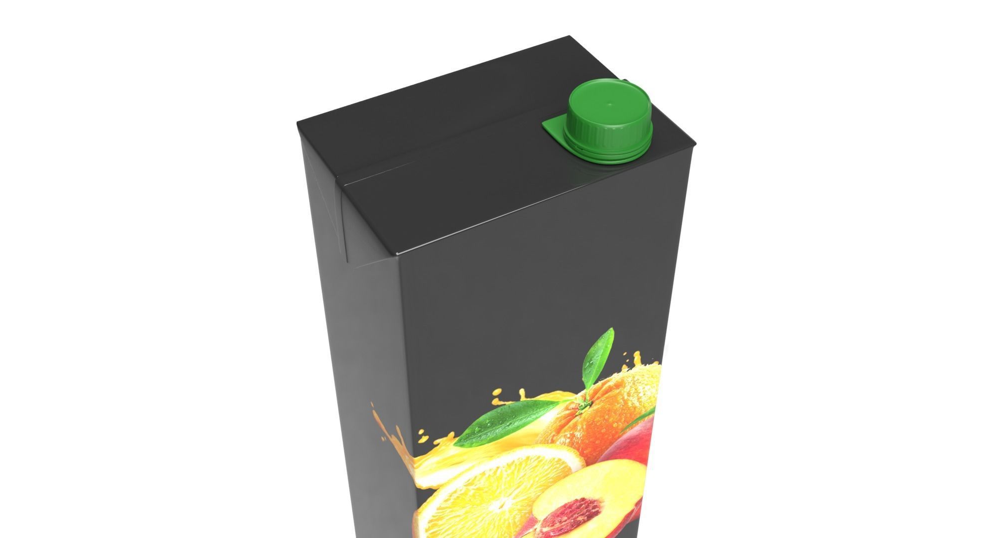 Juice 2000ml cardboard box packaging with cap 3D model | CGTrader