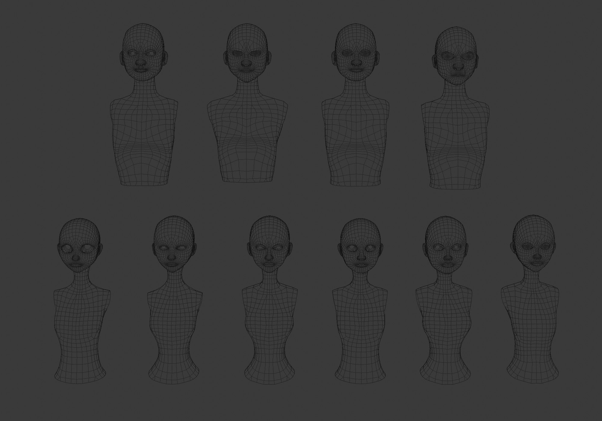 female and male upper body 3D model | CGTrader