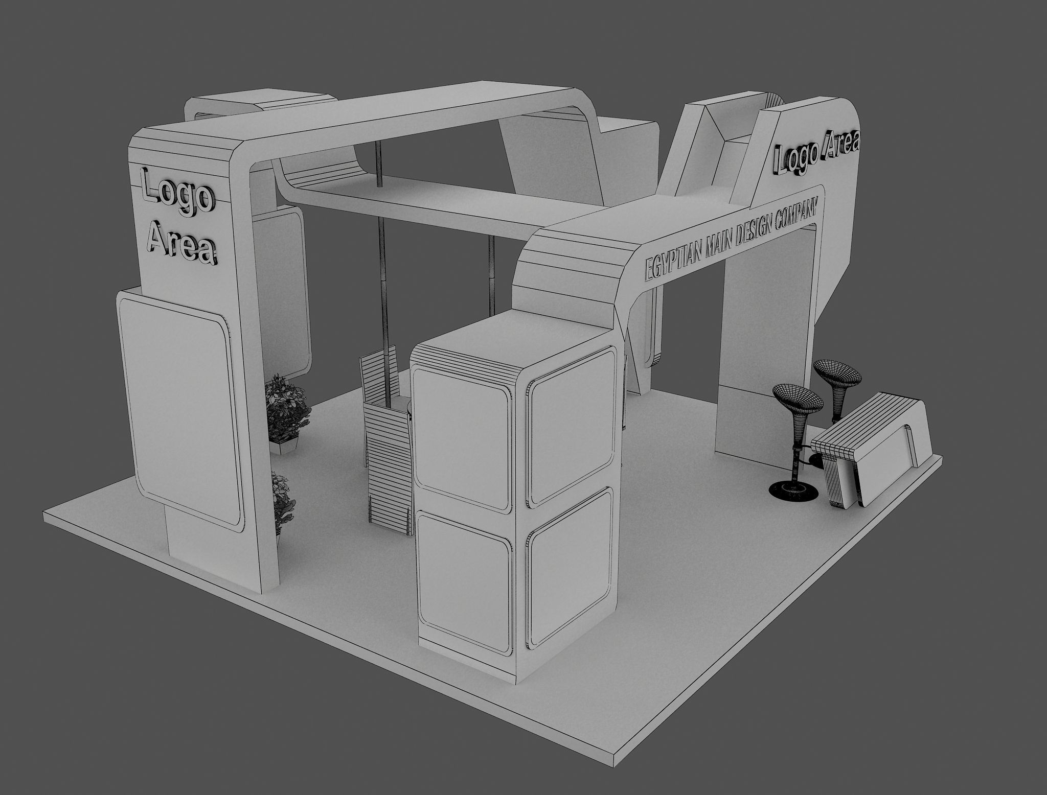Booth Exhibition Stand a485a 3D model | CGTrader