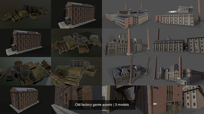 3D Model Collection Old factory game assets VR / AR / low-poly | CGTrader