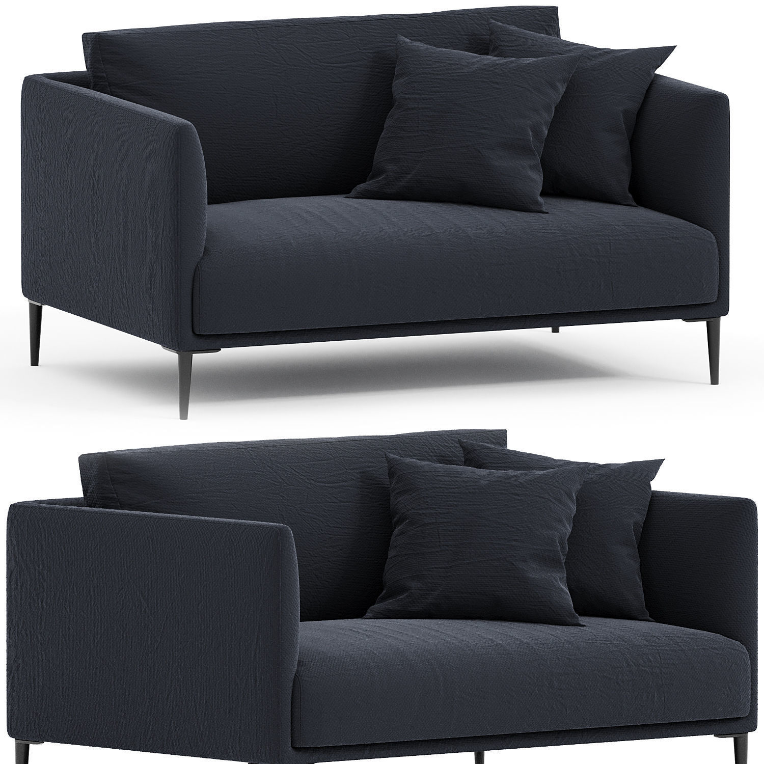 Sofa 2P antique effect buckle Oscar design EGal 3D model | CGTrader