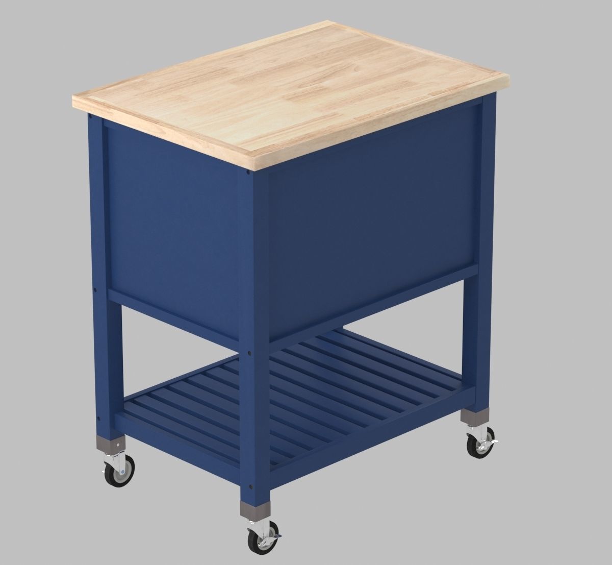 kitchen table on metal rollers 3D model | CGTrader