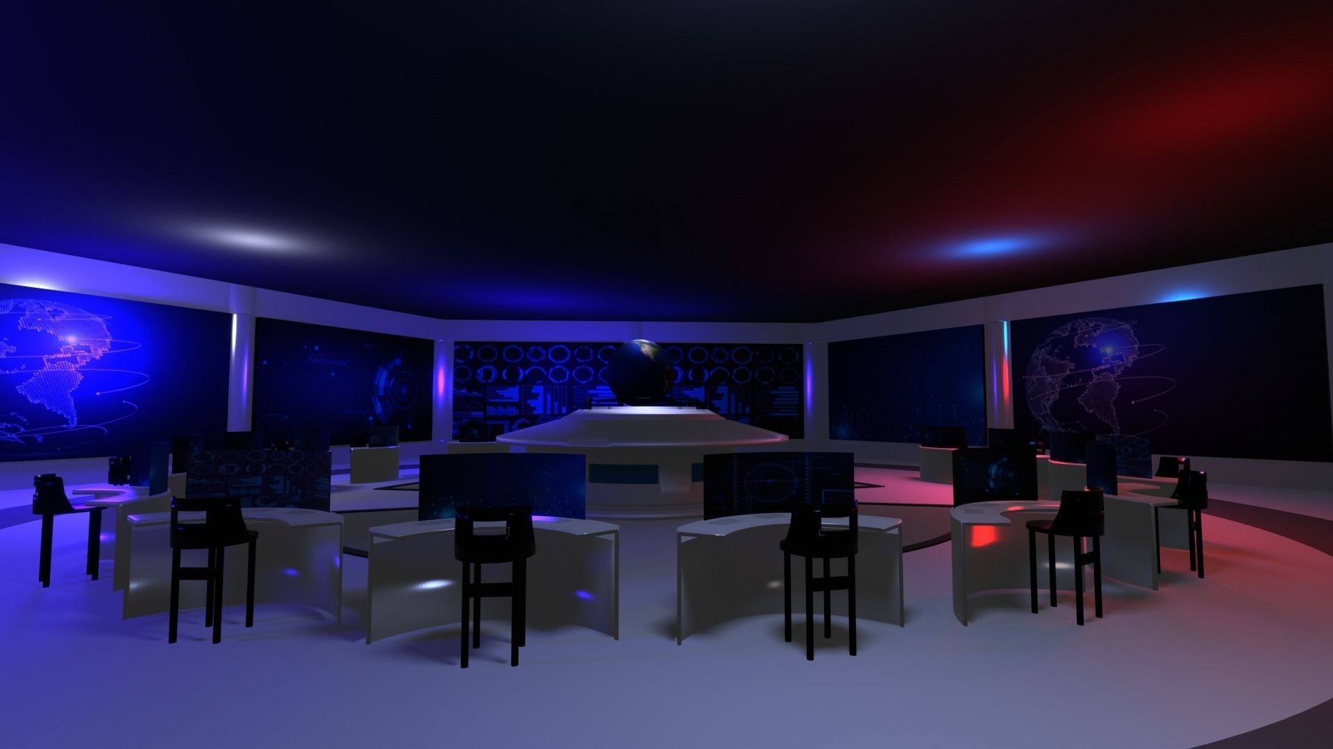 3D model Command Center - Control Room- Military Base - India VR / AR ...