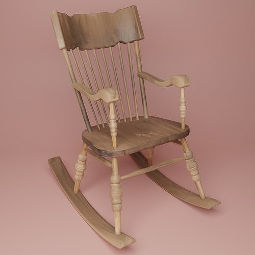 rocking chair cartoonish style 3D model | CGTrader