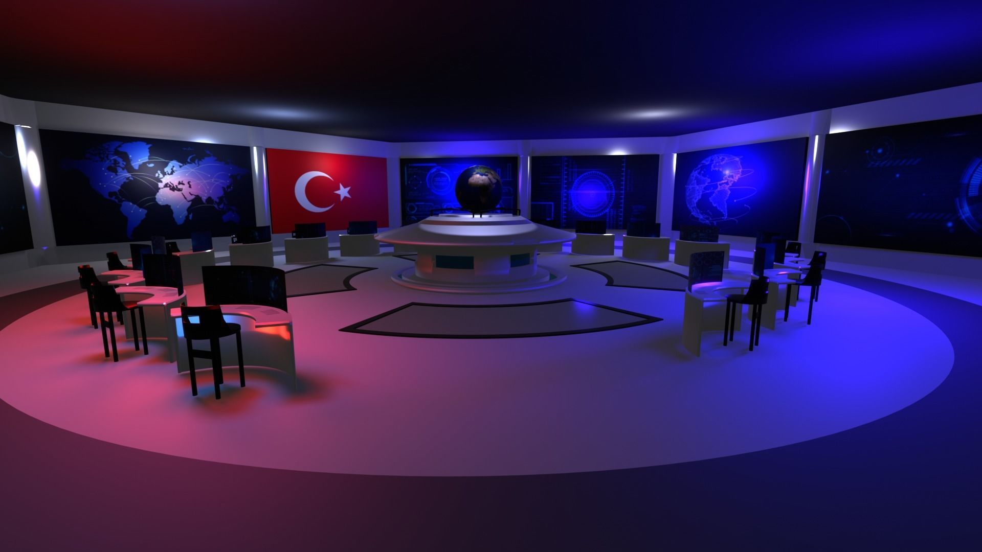 3D model Command Center - Control Room- Military Base - Turkey VR / AR ...