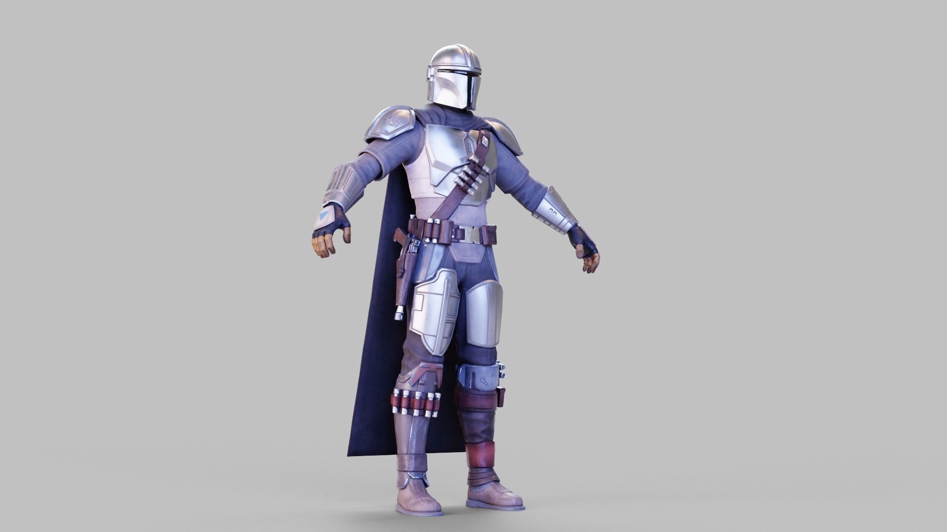 3D model Mandalorian Character Rig For Blender VR / AR / low-poly ...