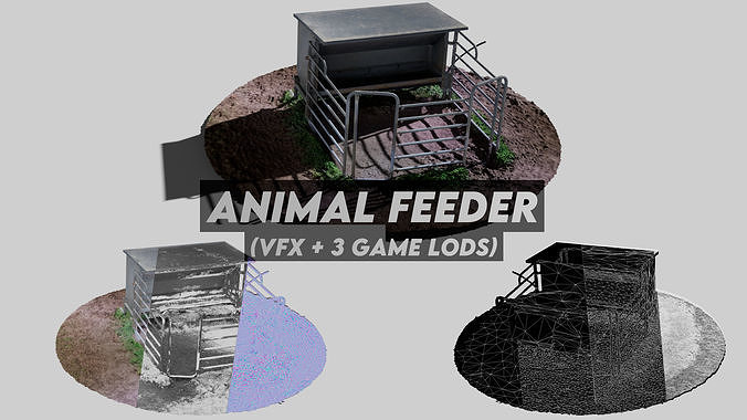 3D model Animal Feeder - Photogrammetry VR / AR / low-poly | CGTrader