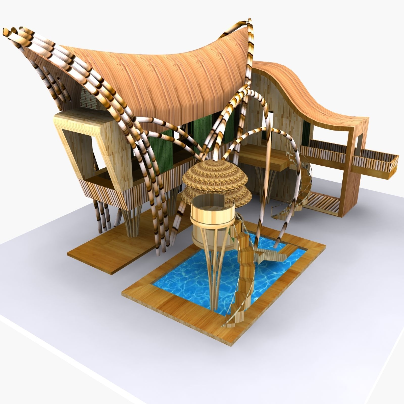 Bamboo House 3d Model 3D model | CGTrader