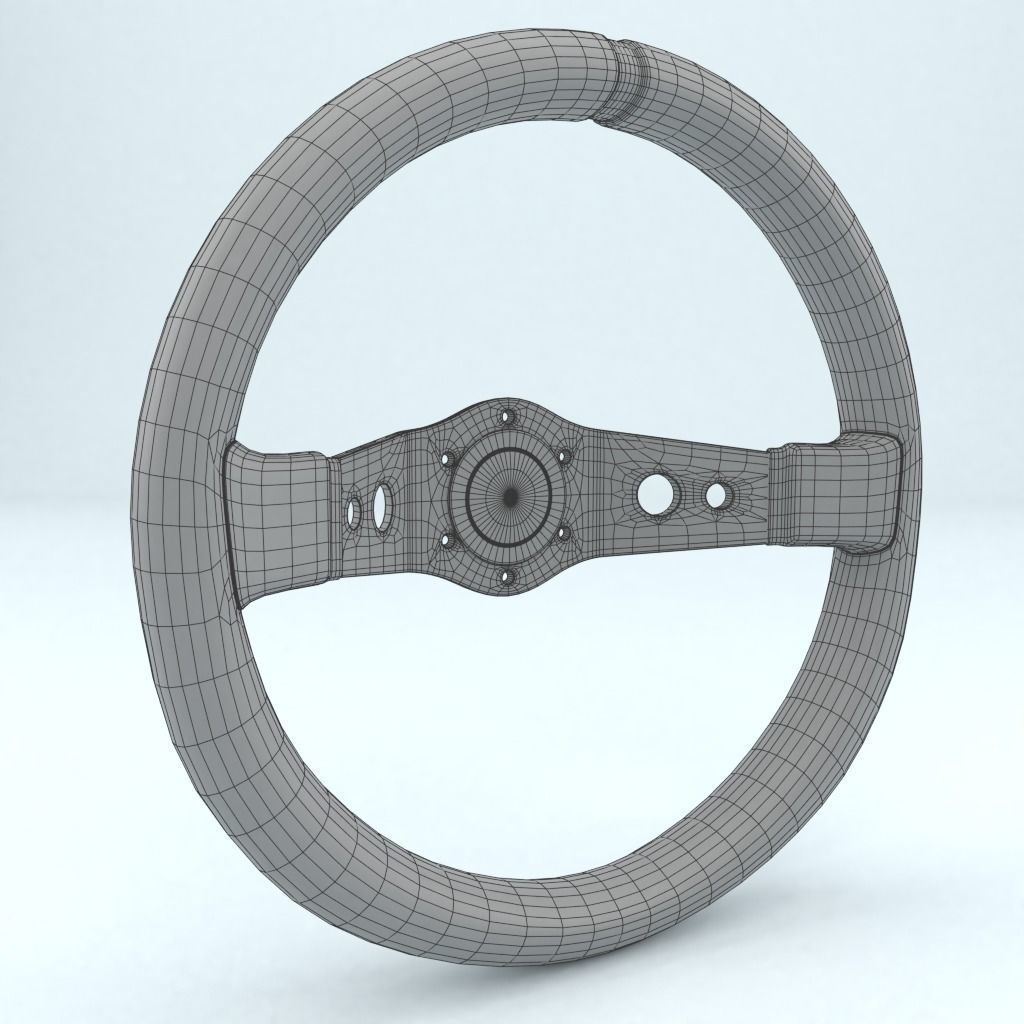 Steering Wheel Sparco R215 Leather Black 3D model | CGTrader