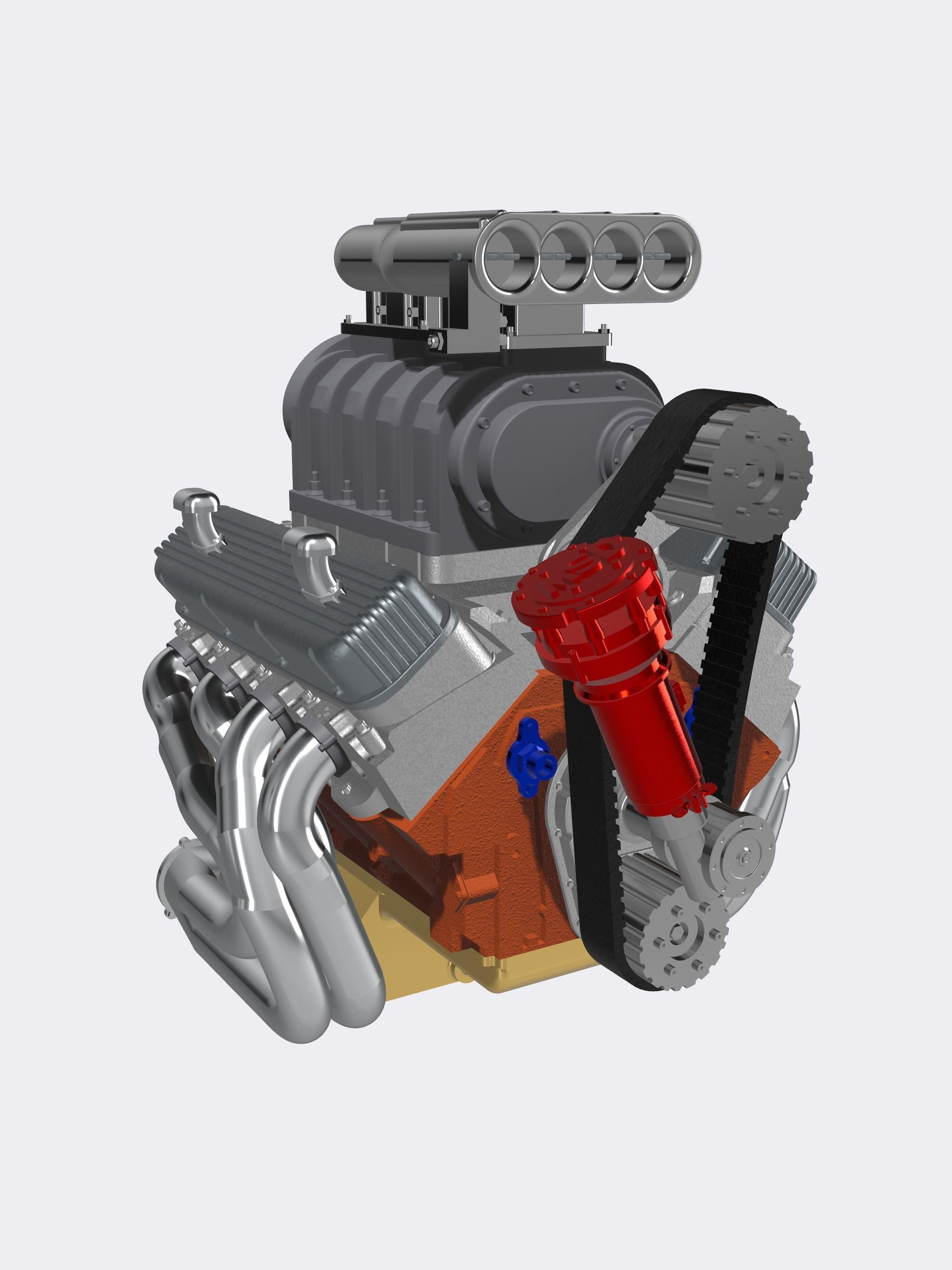 Vintage Blown BBC Drag Engine 3 configs with Options 3D model 3D ...