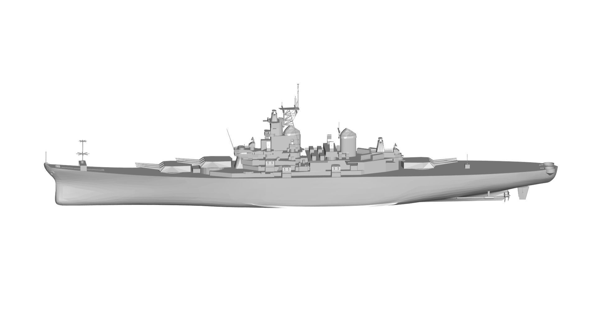 USS NEW JERSEY Warship 3D model | CGTrader