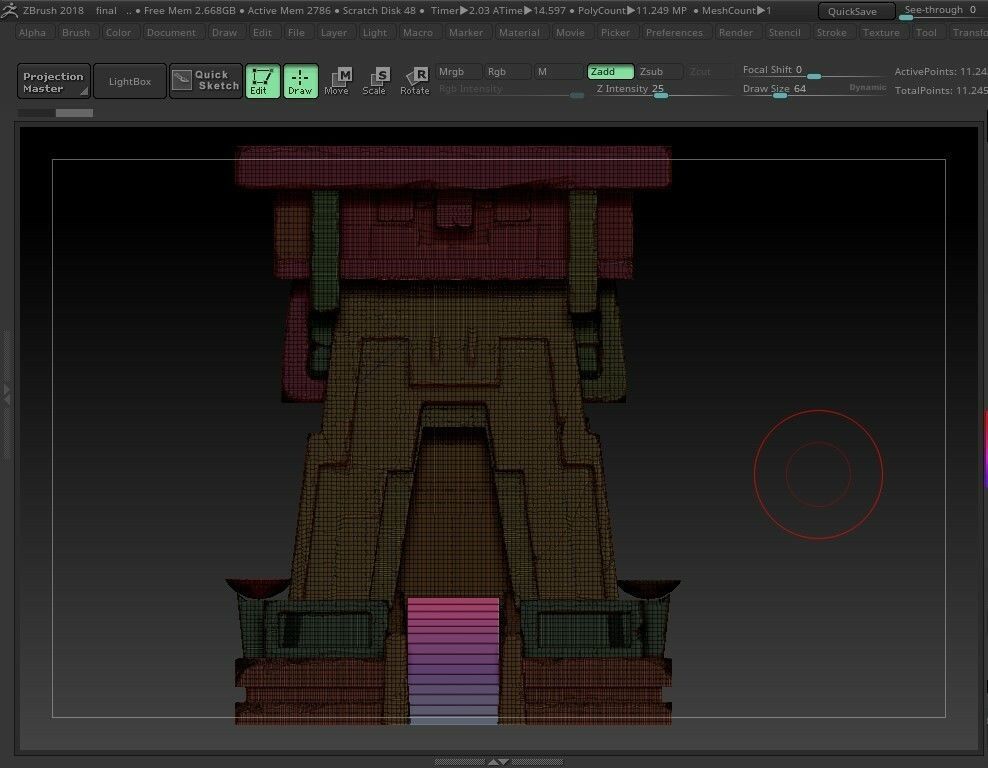 3D model Detailed Mayan Temple Model Full scene VR / AR / low-poly ...