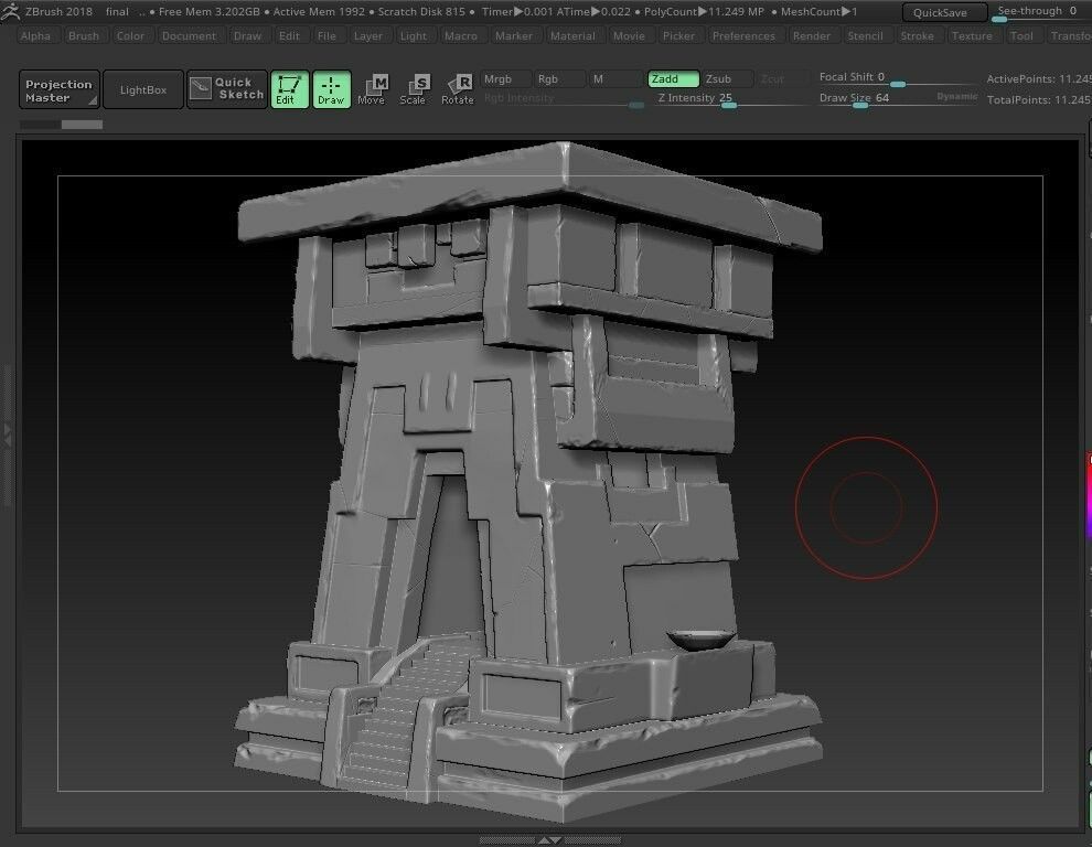3D model Detailed Mayan Temple Model Full scene VR / AR / low-poly ...