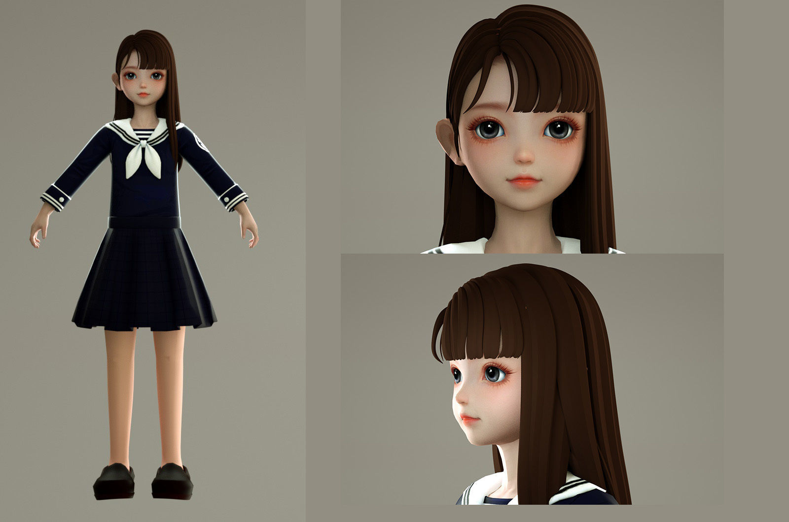 jk cartoon girl 3D model | CGTrader