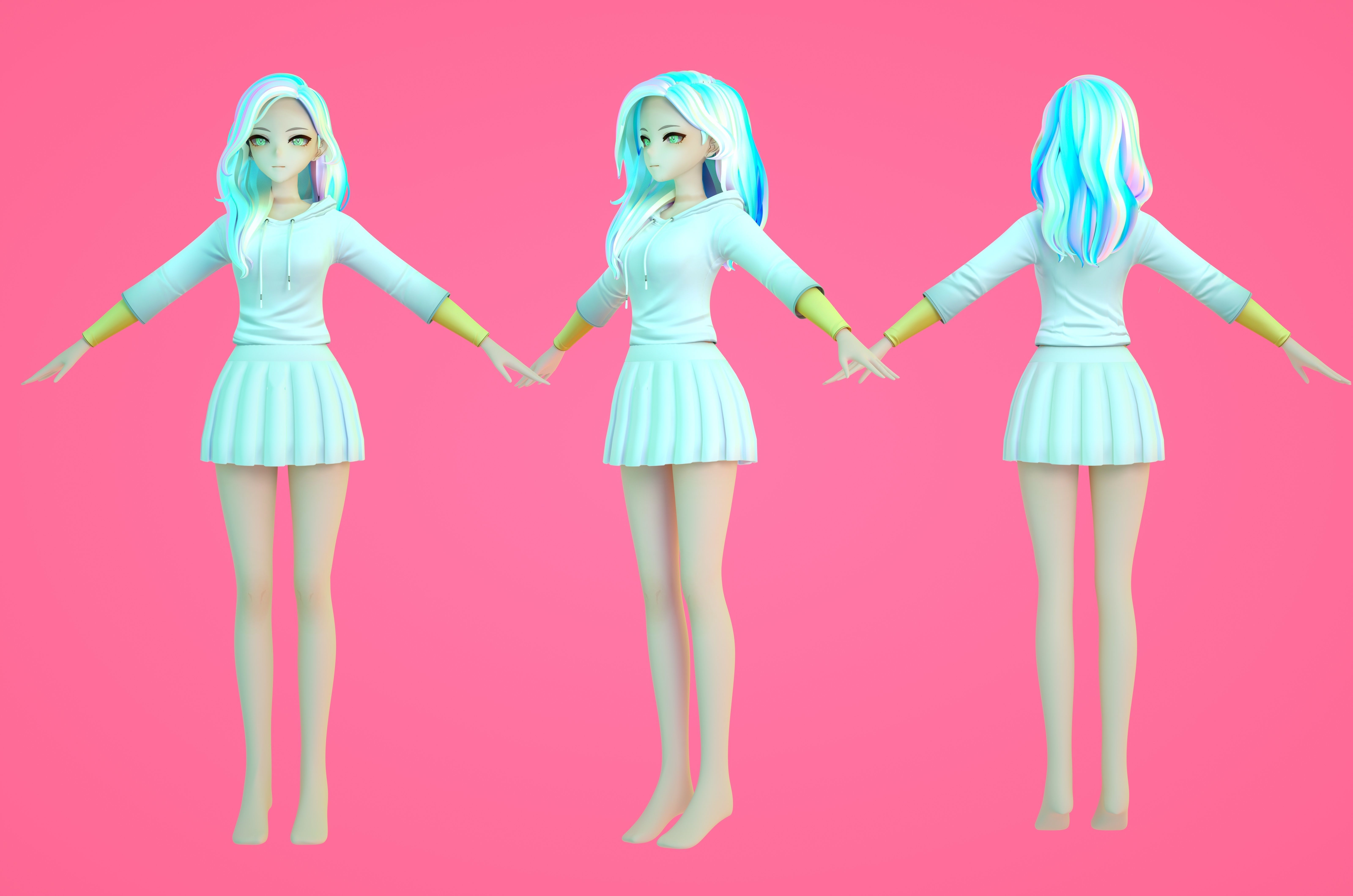 3D model cartoon girl IP VR / AR / low-poly | CGTrader