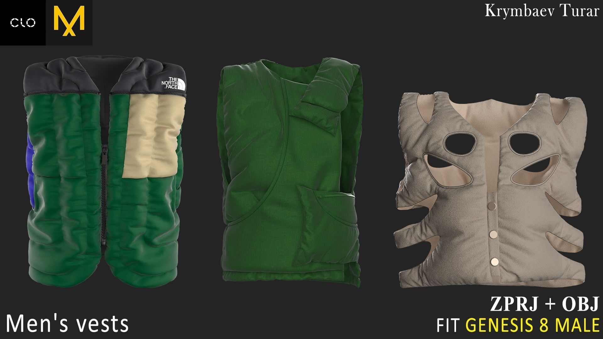 3 Vests Marvelous Designer project 3D model | CGTrader
