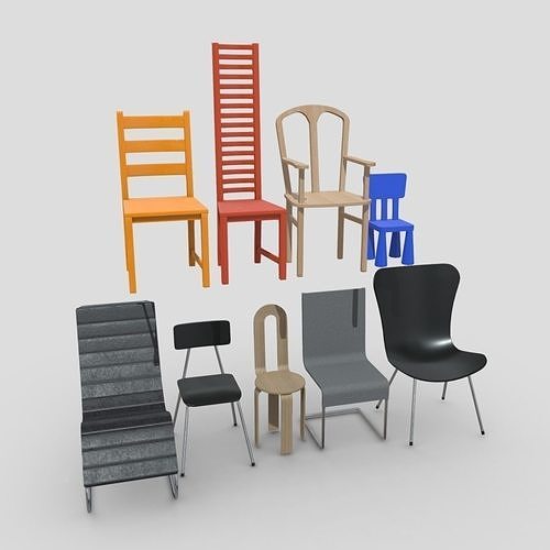 3D model Chair Pack VR / AR / low-poly | CGTrader