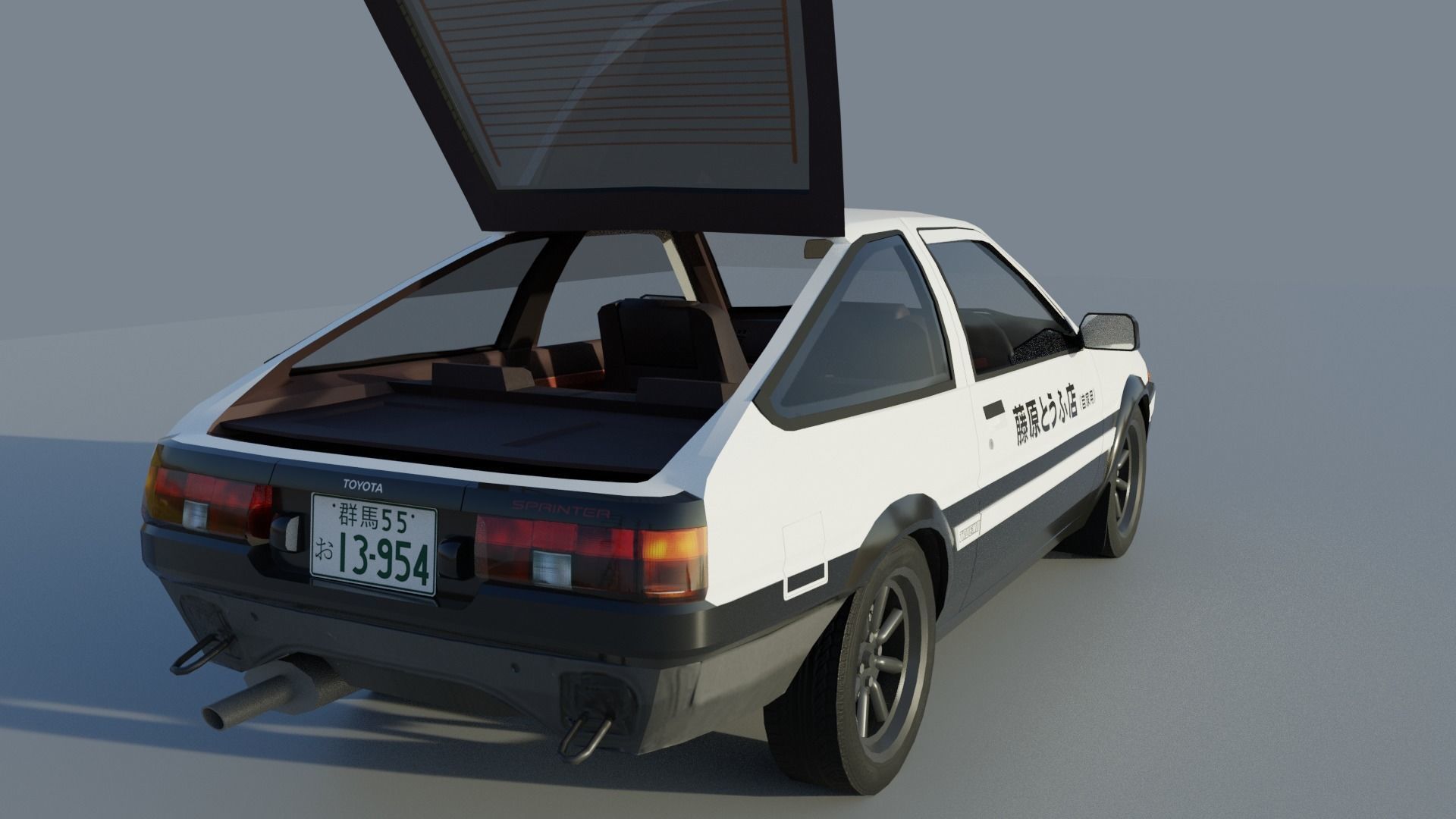 3D model Toyota Trueno AE86 Initial D stylized VR / AR / low-poly ...