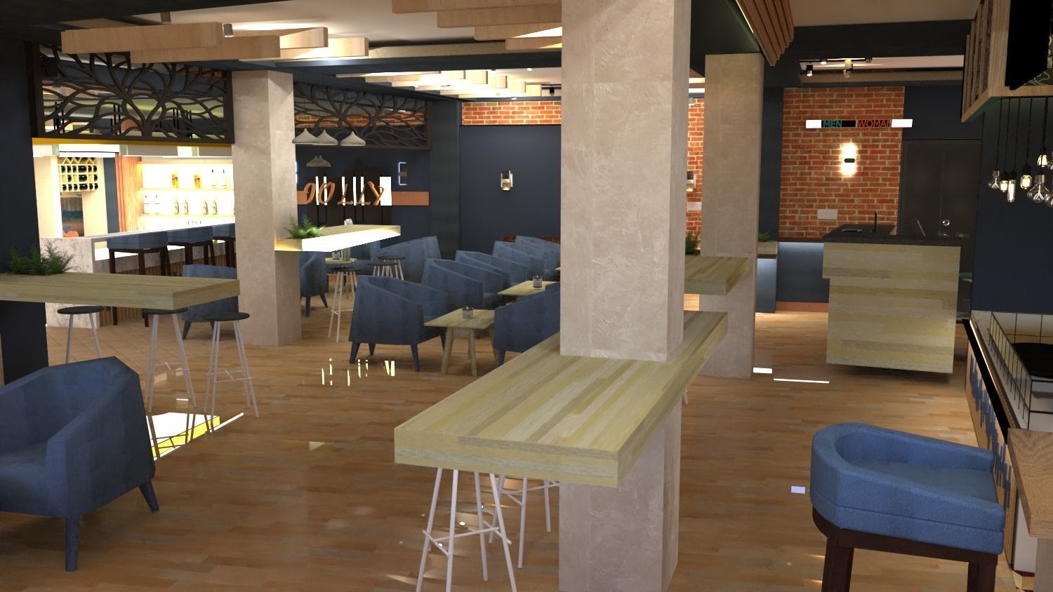 restaurant free 3D model | CGTrader