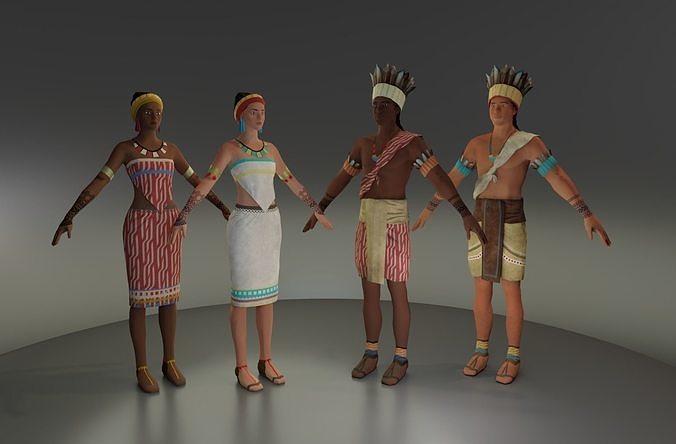 3D model Tribal Man and Woman VR / AR / low-poly | CGTrader