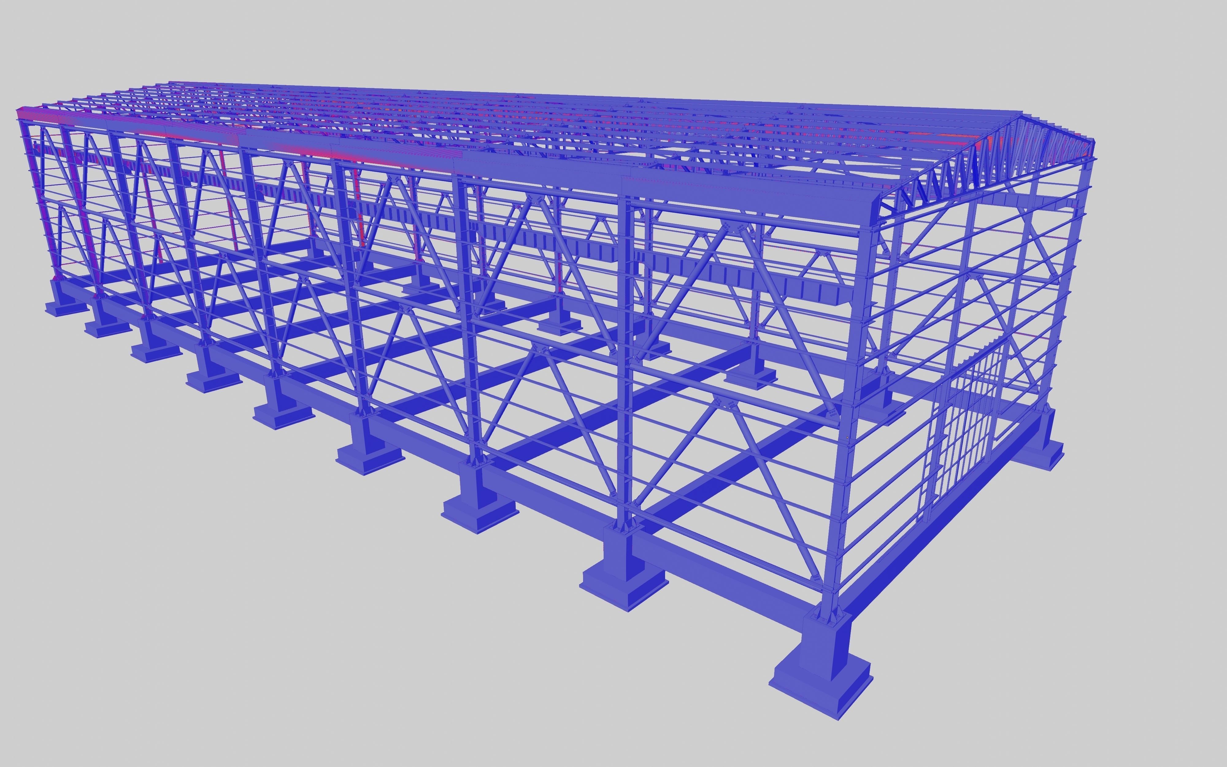 Steel Structure - Warehouse - Type-2 3D model | CGTrader
