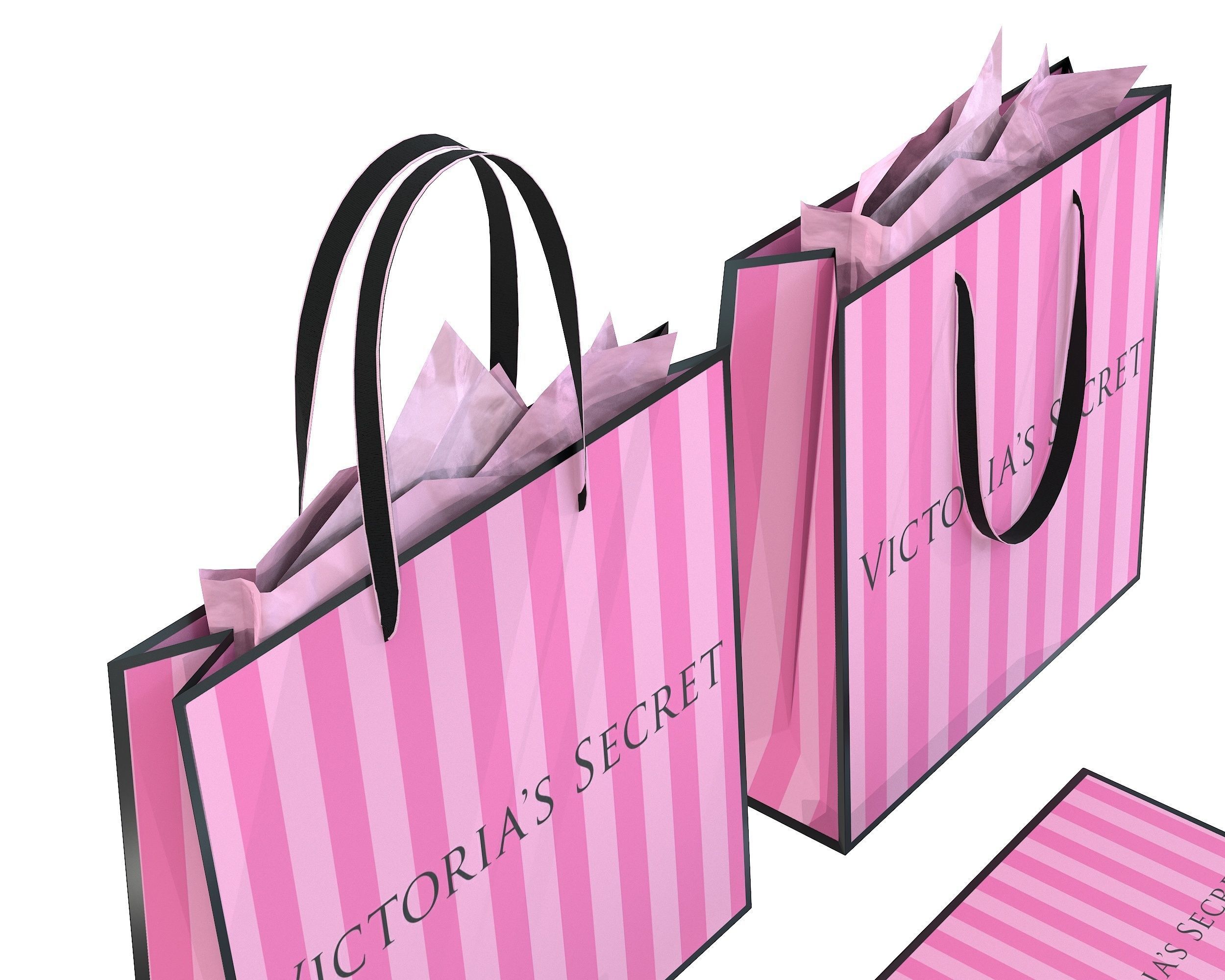 3D model Victorias Secret Gift Bag and Box VR / AR / low-poly | CGTrader