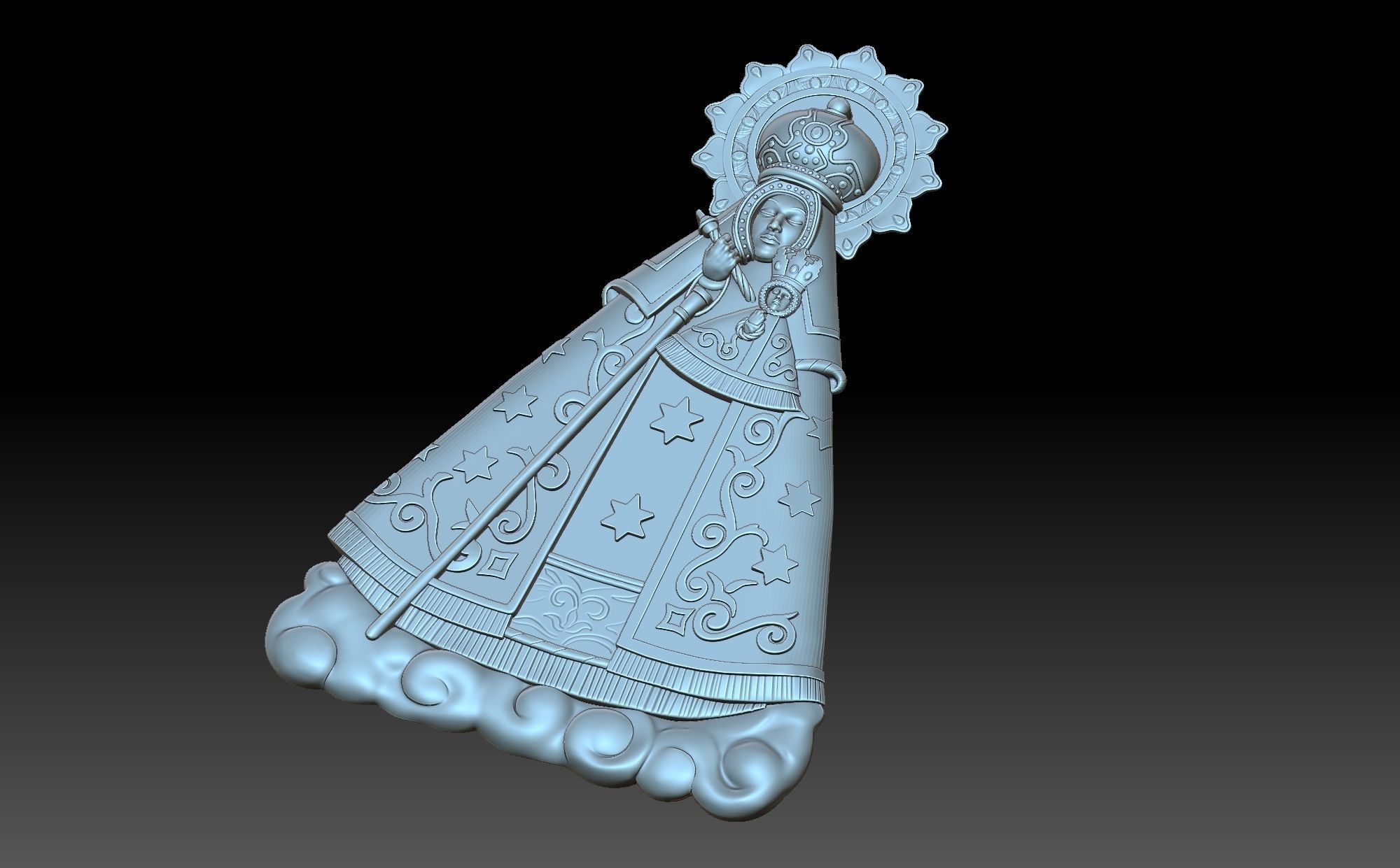 The Virgin Mary 3D model 3D printable | CGTrader