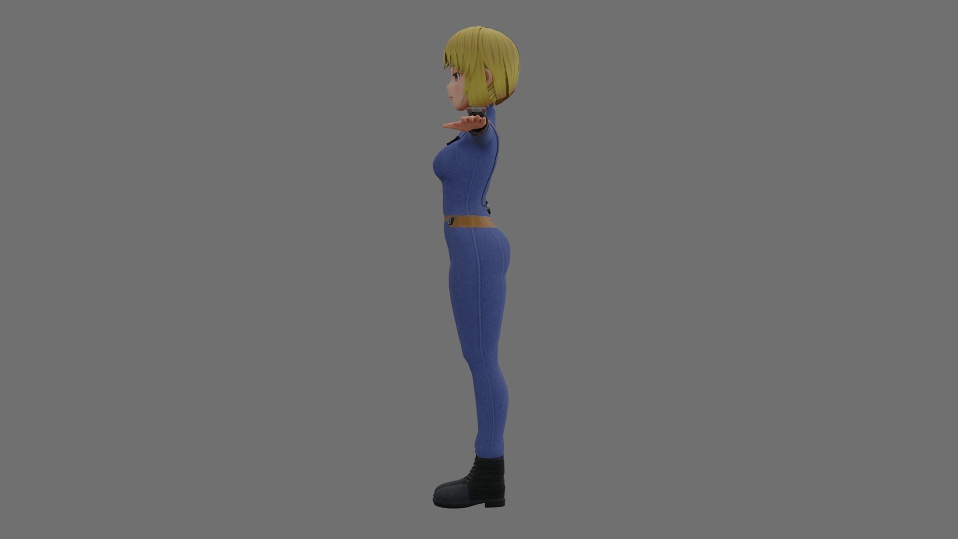 3d Model Vault Girl Vr Ar Low Poly Cgtrader