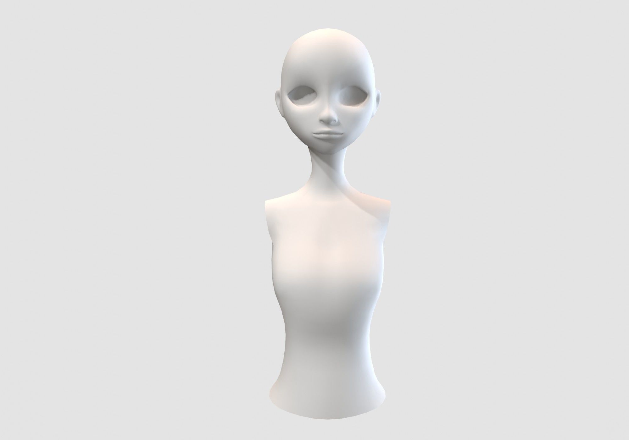 female cartoon torso 3D model | CGTrader