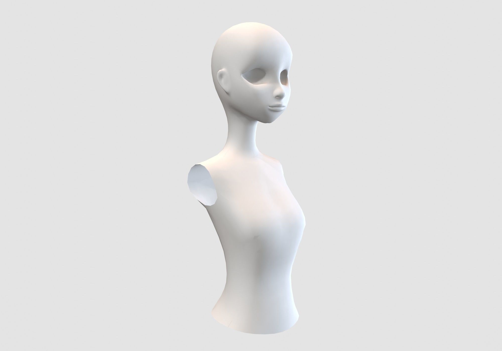 female cartoon torso 3D model | CGTrader