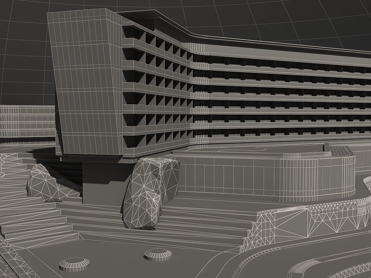 Beachfront Hotel 1 3D model | CGTrader