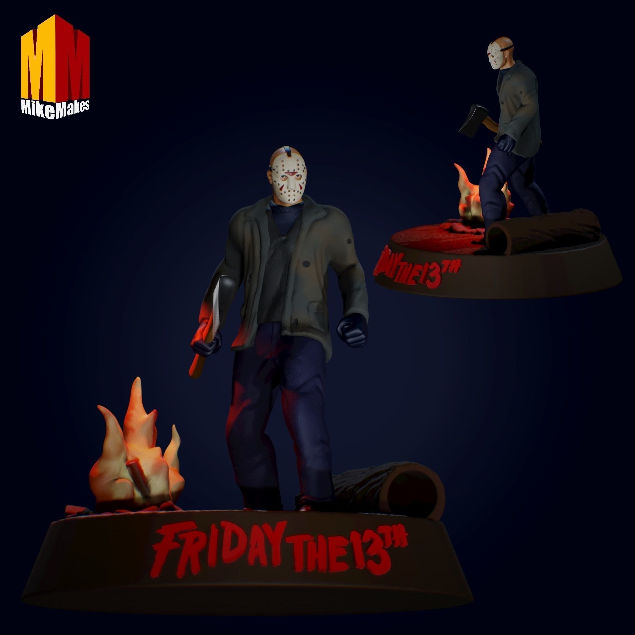 Jason Voorhees campfire diorama 3D model 3D printable | CGTrader