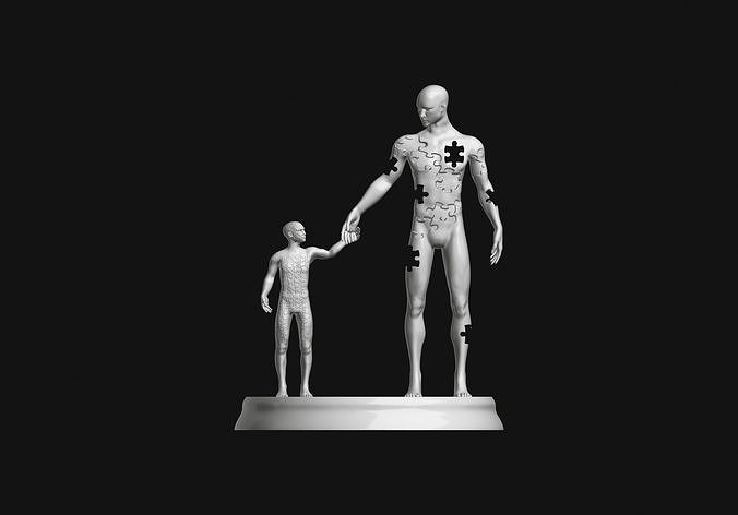 Father and Son Fathers Day Figure 3D model 3D printable | CGTrader