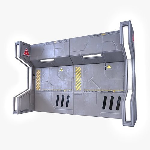 3D model Sci-Fi Modular Wall Low Poly VR / AR / low-poly | CGTrader