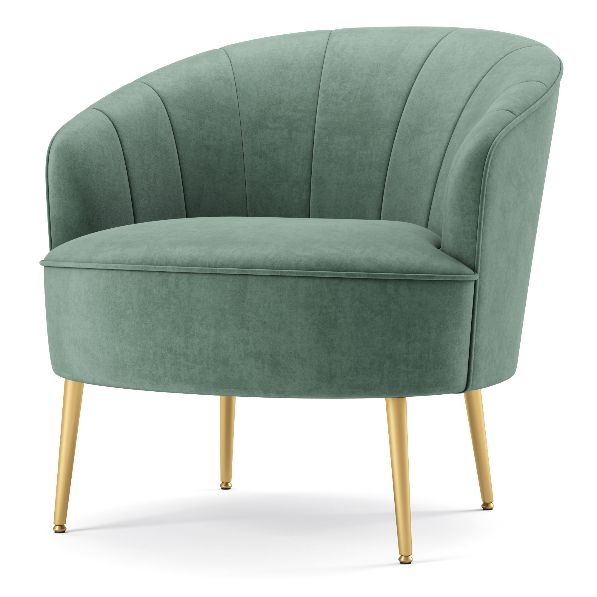 Matilda Velvet Shell Accent Chair 3D model | CGTrader