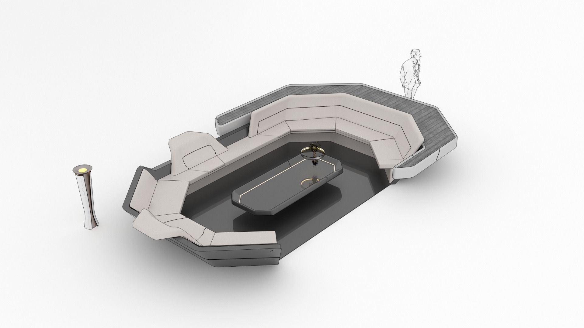 FUTURISTIC SOFA - Futuristic Lounge Seating 01 3D model | CGTrader