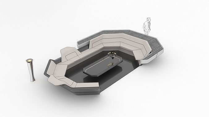 FUTURISTIC SOFA - Futuristic Lounge Seating 01 3D model | CGTrader