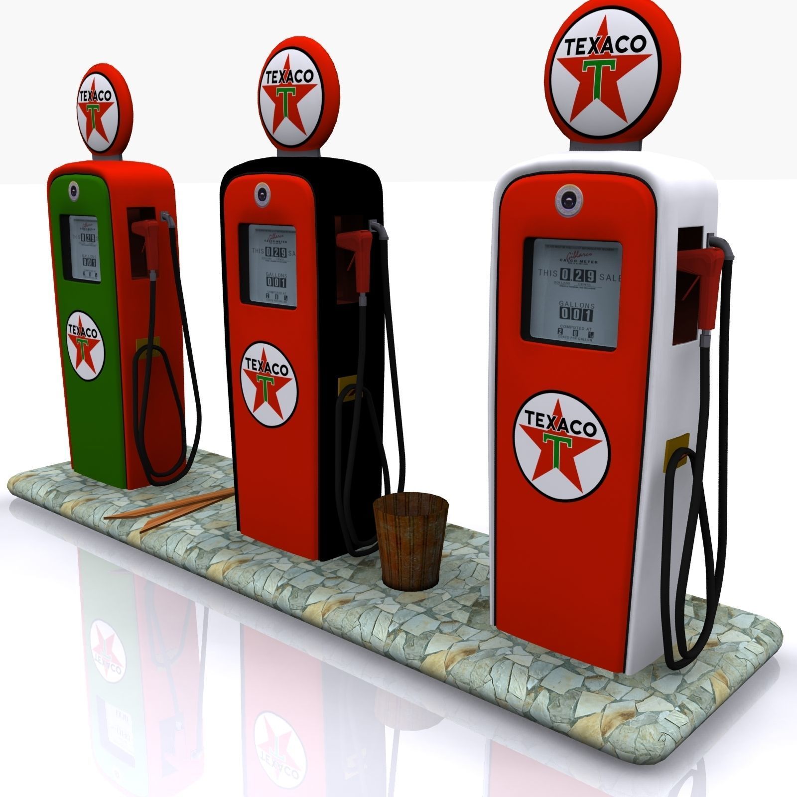Gas Pump Texaco 3d model 3D model | CGTrader