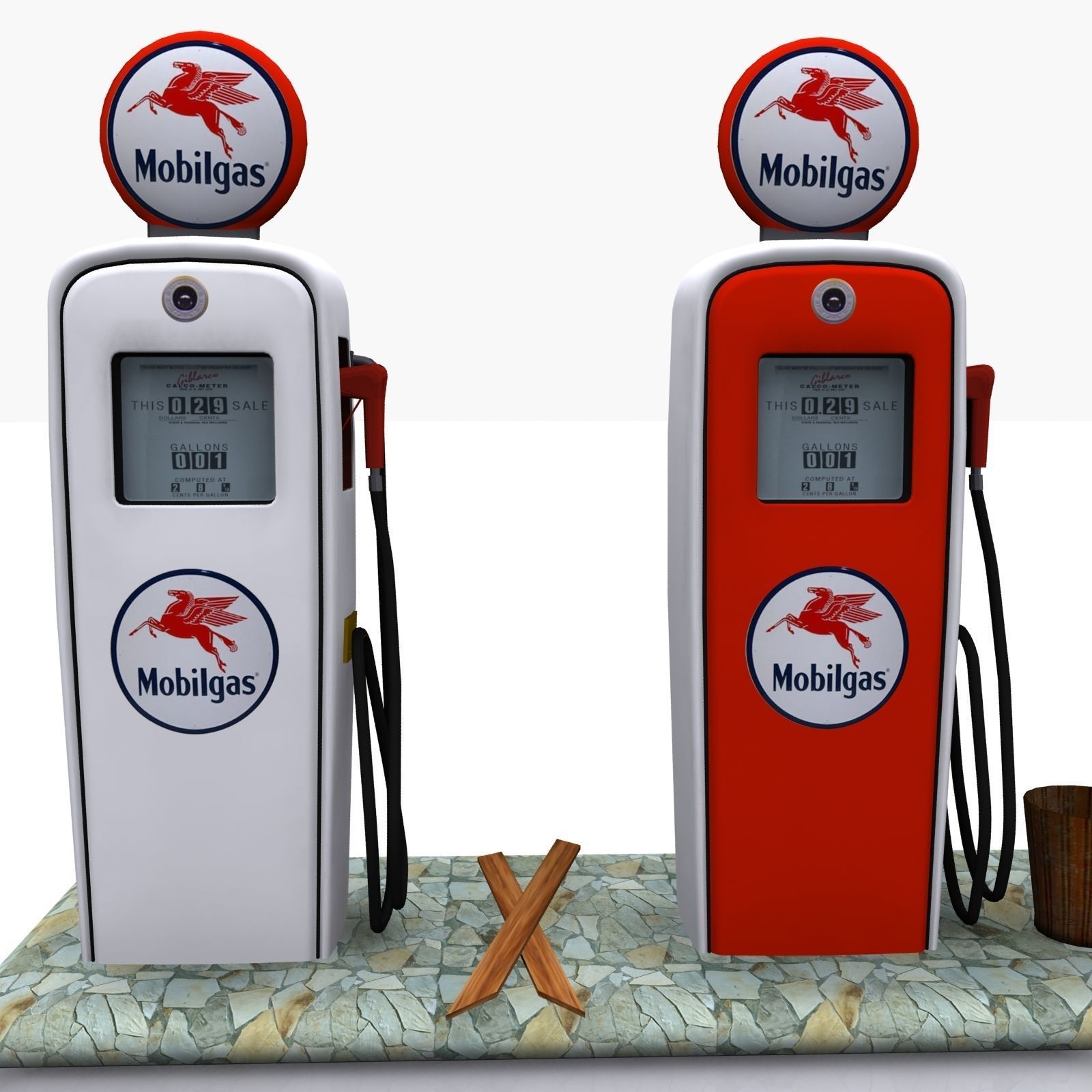 Gas Pump Mobilgas 3d model 3D model | CGTrader