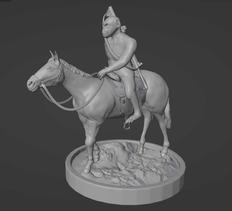 PLANET OF THE APES MOVIE - APE WITH HORSE - MONKEY MODEL 3D model 3D ...