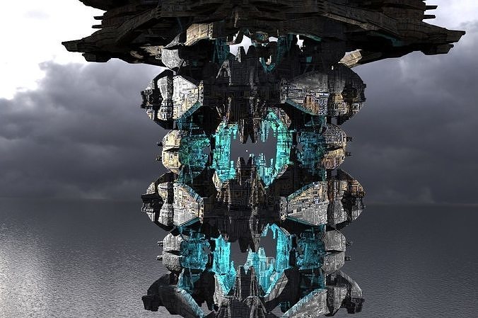 Loki Tower cube Sci-Fi kit bash Kit bash 2 3D model | CGTrader