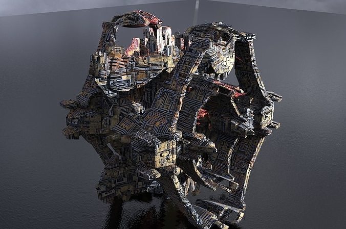 Loki Tower cube Sci-Fi kit bash Kit bash 3 3D model | CGTrader