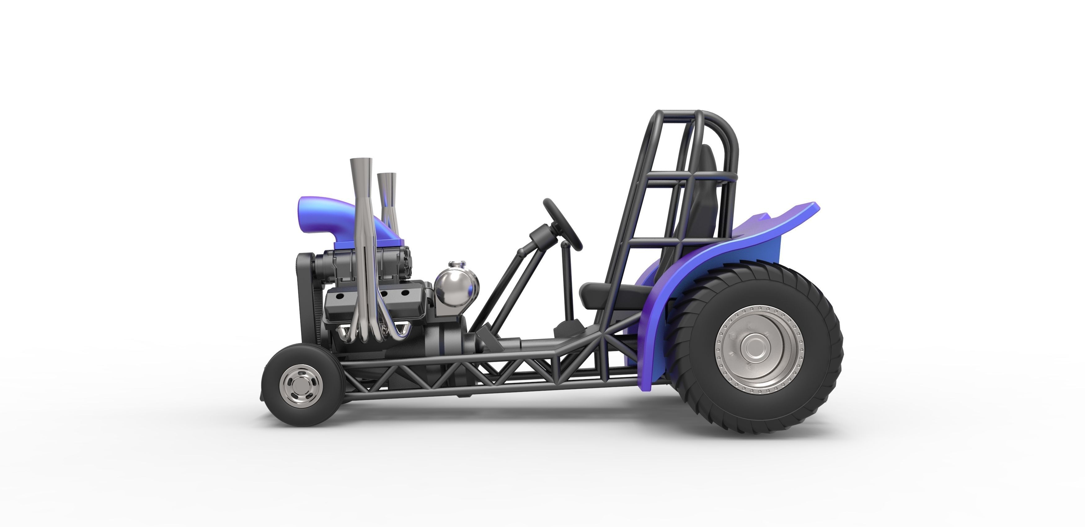 Diecast Mini Rod pulling tractor 3 Scale 1 to 25 3D model 3D printable ...