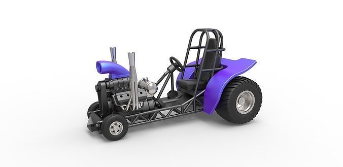 Diecast Mini Rod pulling tractor 3 Scale 1 to 25 3D model 3D printable ...