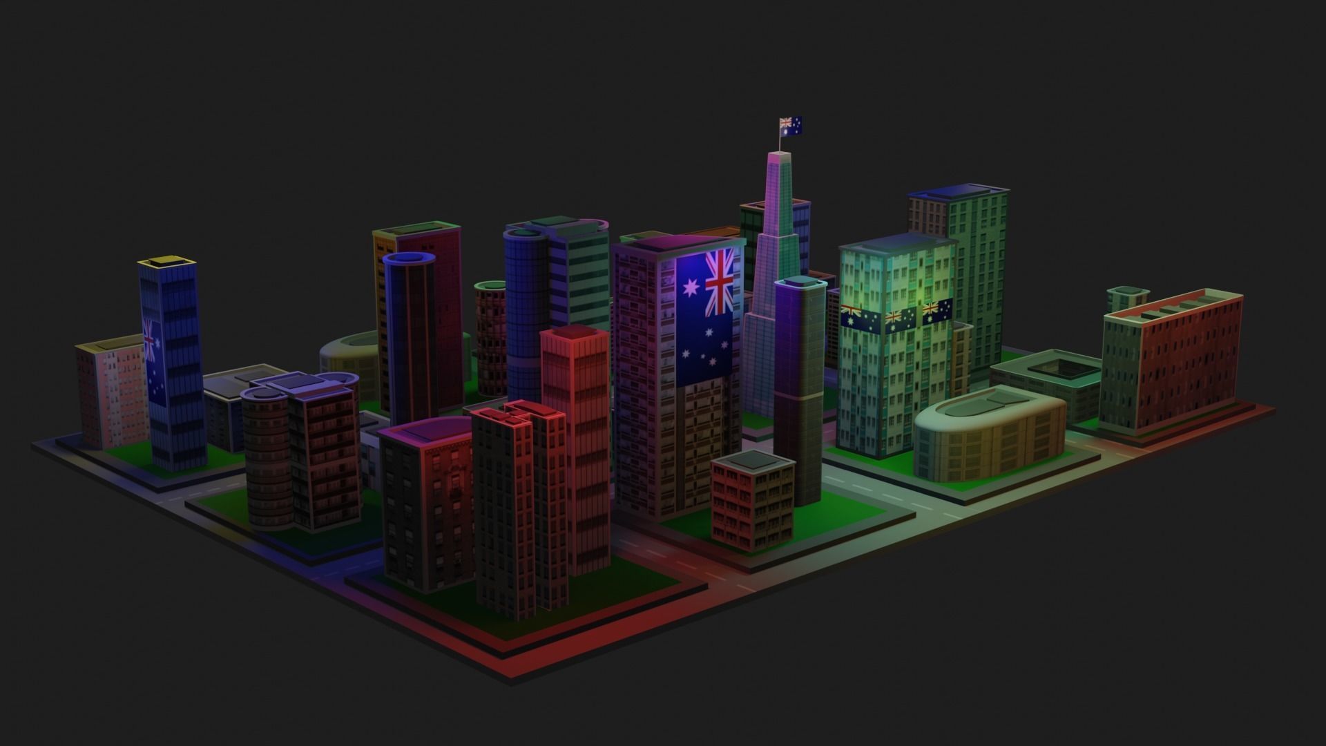 3D model Night City Australia VR / AR / low-poly | CGTrader